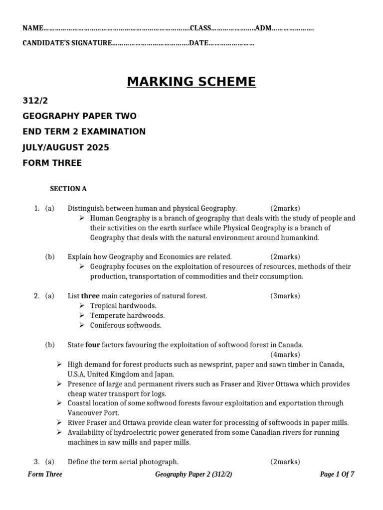 Geography f3 Pp2 Ms | PDF | Mining | Gold