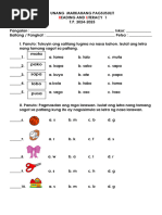 Letrang WW Kindergarten Worksheets | PDF