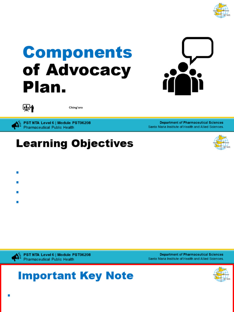 Advocacy Plan Components Overview | PDF | Policy