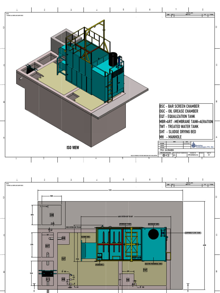 Standard Ga Drawing - 30 KLD - Bioflocs - MBR - STP - Packaged Model | PDF
