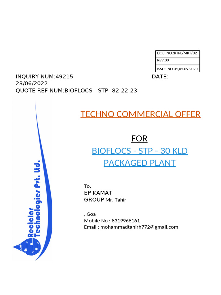Bioflocs - STP - 82!22!23 - Ep Kamat Group | PDF | Sewage Treatment | Pump
