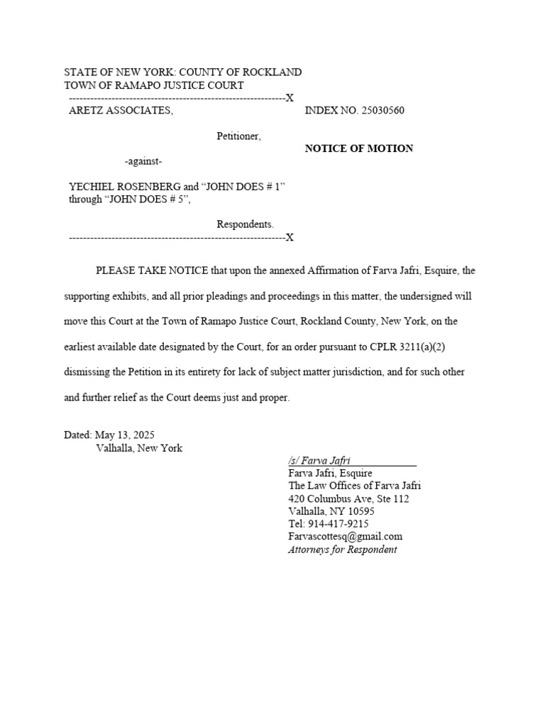 Motion To Dismiss & Exhibit | PDF | Foreclosure | Legal Remedy