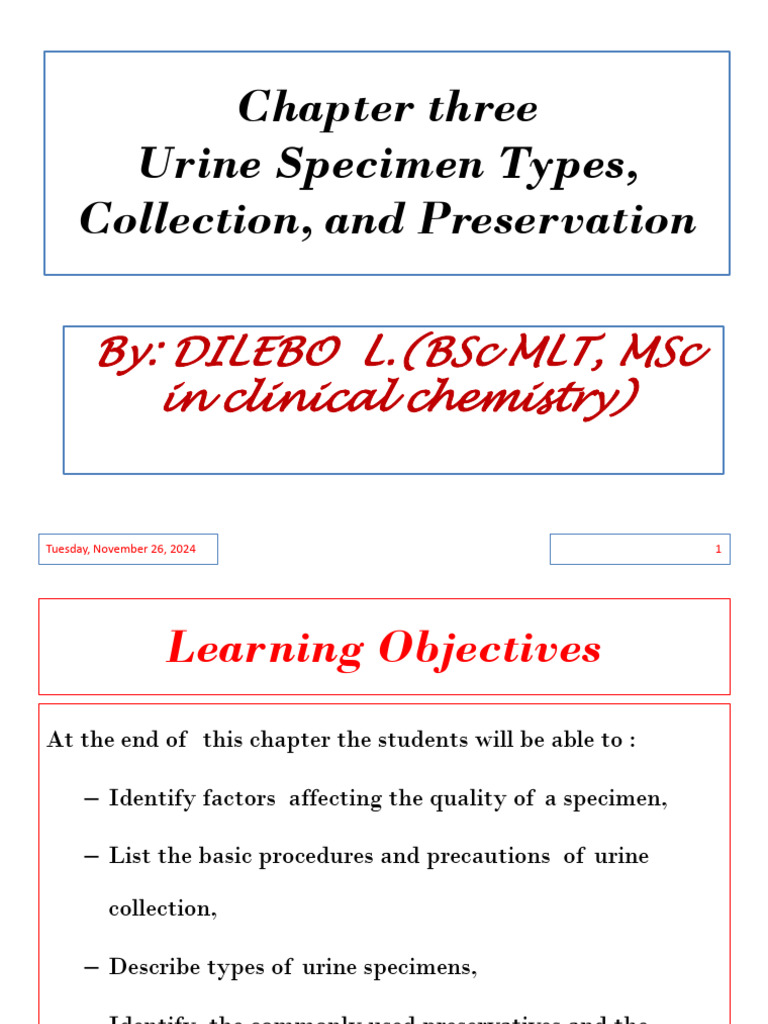 Urine Specimen Types, Collection, and Preservation | PDF | Urine | Bacteria