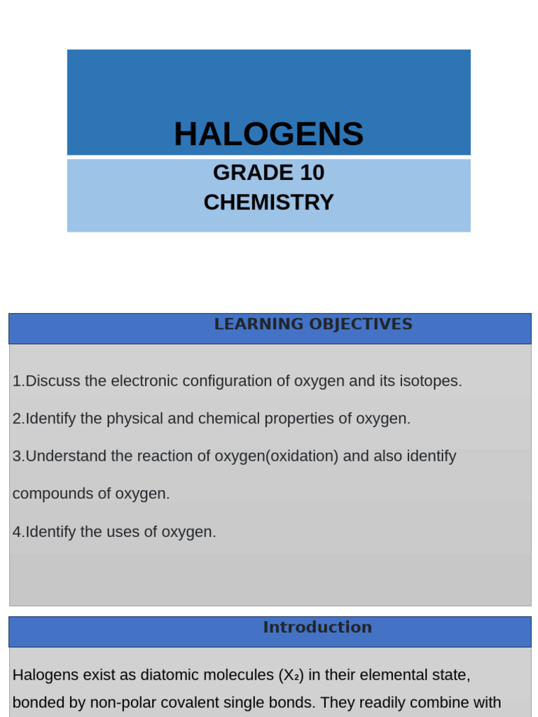 Halogens | PDF | Chlorine | Iodine
