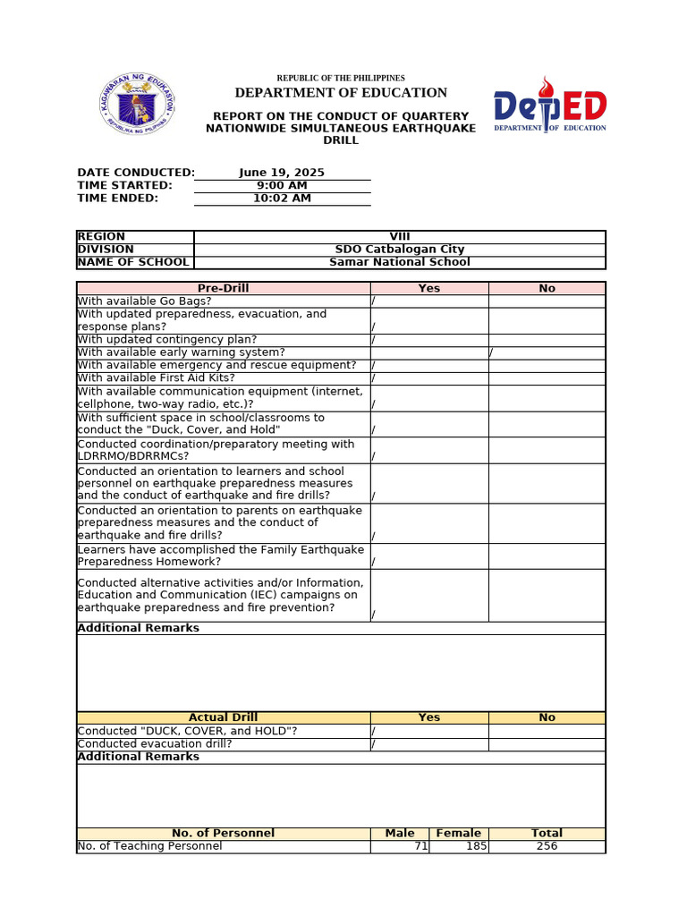 NSED Monitoring Template | PDF | Emergency Management | Public Safety