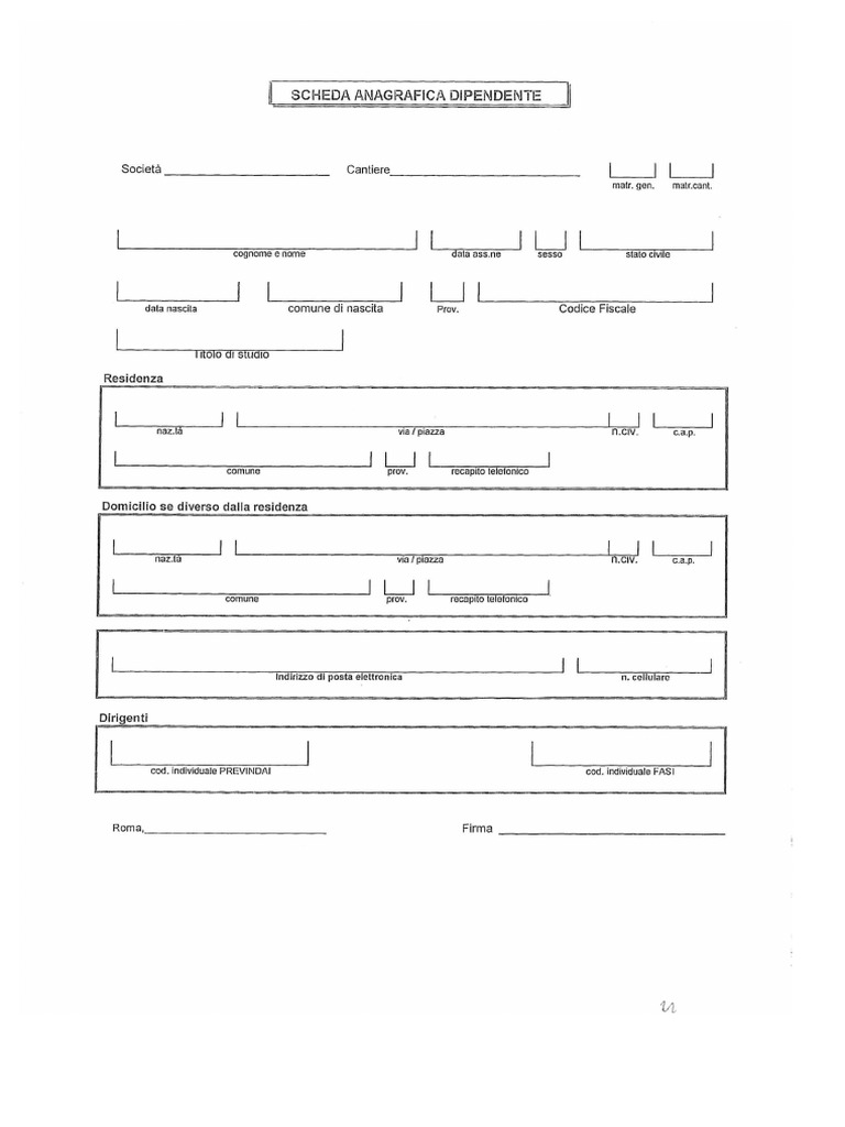 7 Scheda Anagrafica Dipendente | PDF