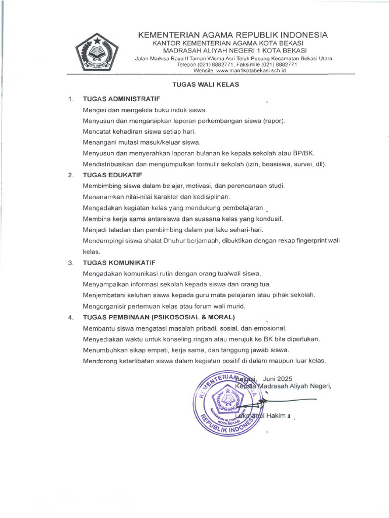 Rincian Tugas Walas | PDF