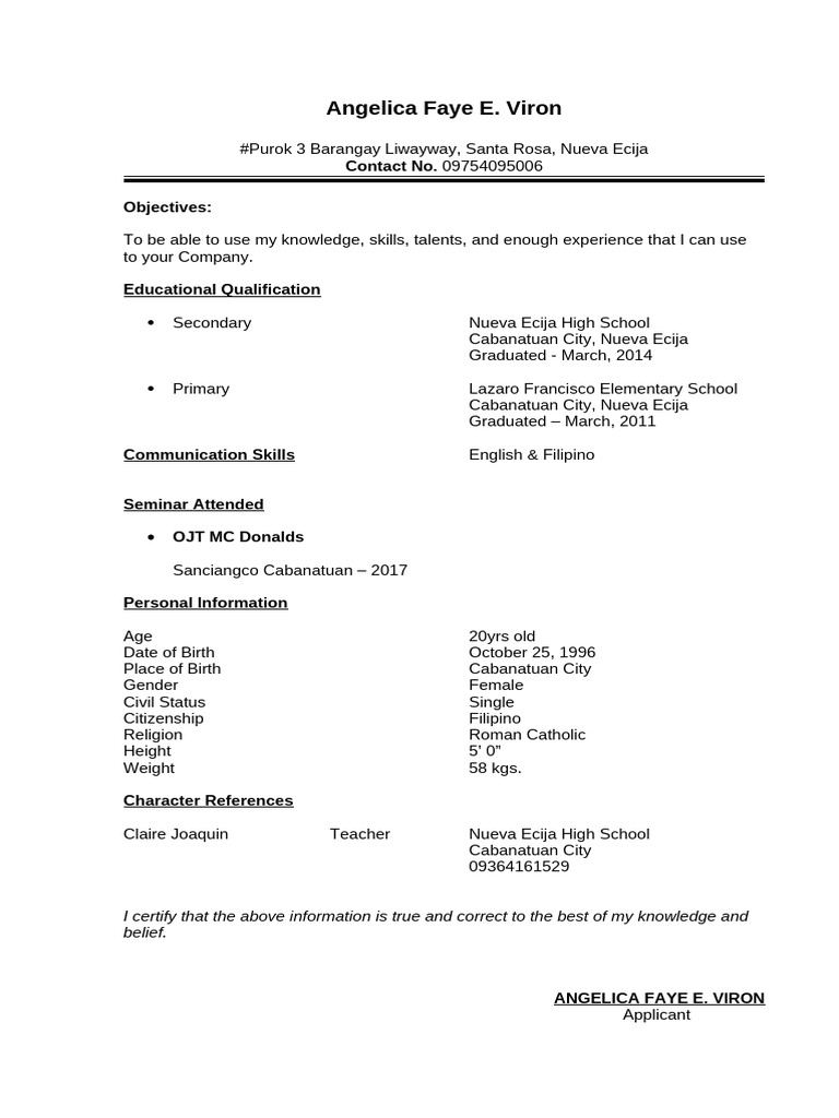 Resume Angelica | PDF