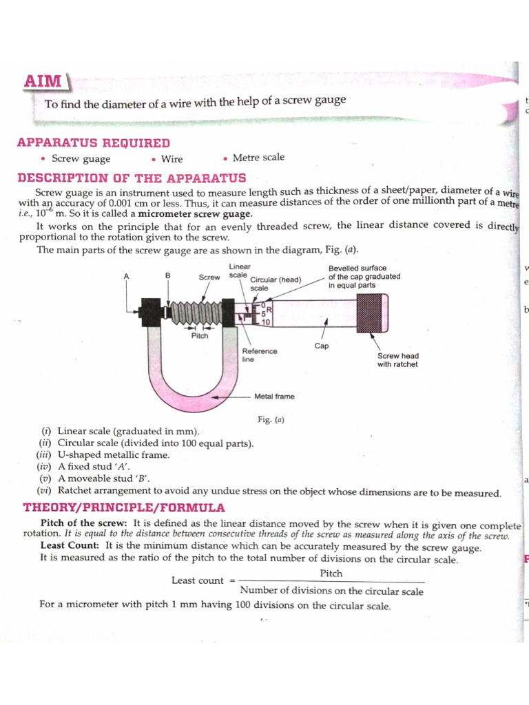 XI PHY. Experiment No. 2 | PDF