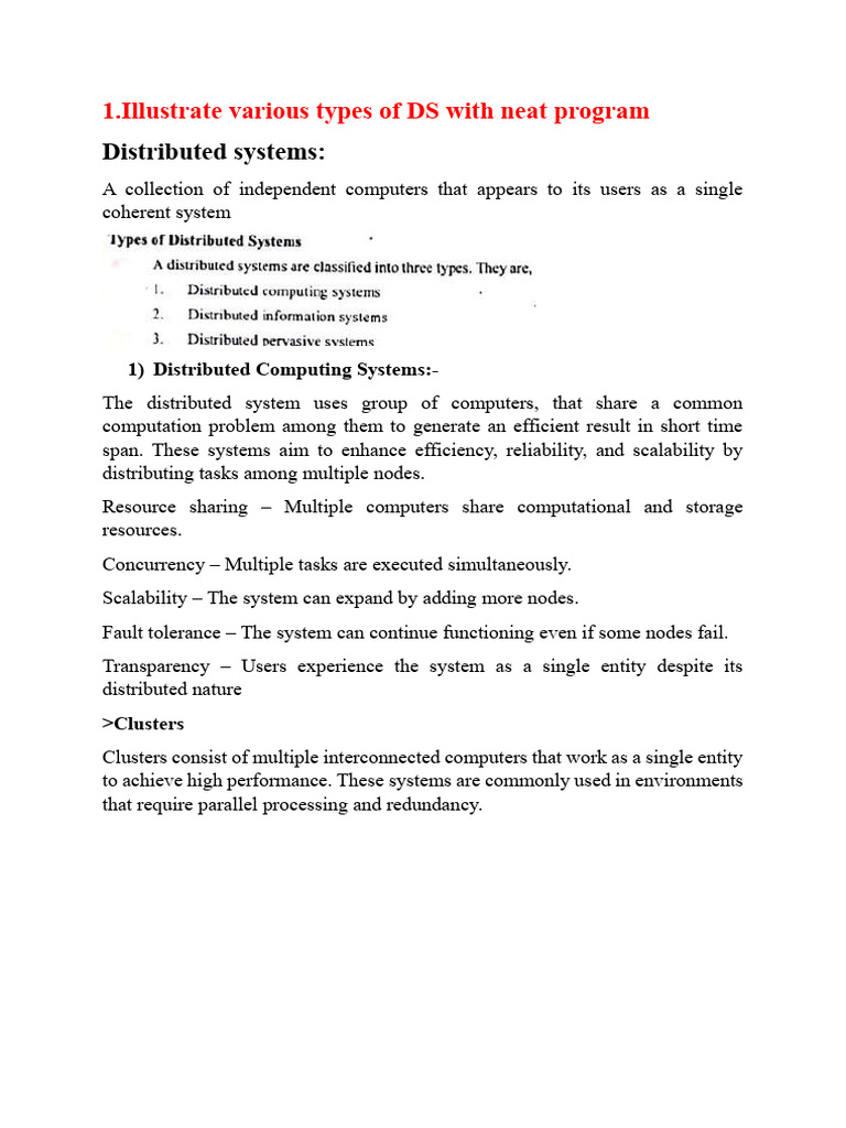 Distributed Systems Unit 1 | PDF | Process (Computing) | Thread (Computing)