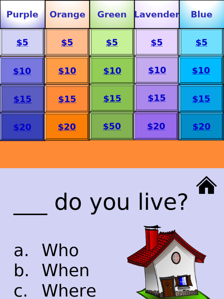 Jeopardy Whquestions Fun Activities Games 139309 | PDF