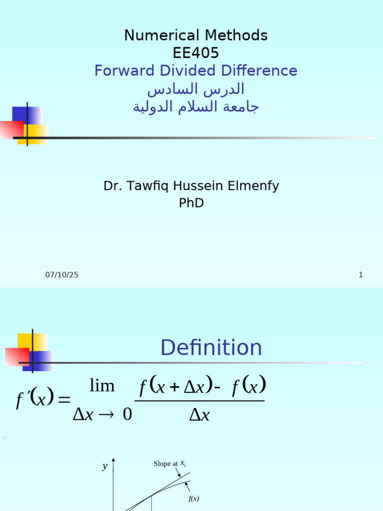 Lesson 6 Forward Divided Difference | PDF | Calculus | Mathematics Of Computing