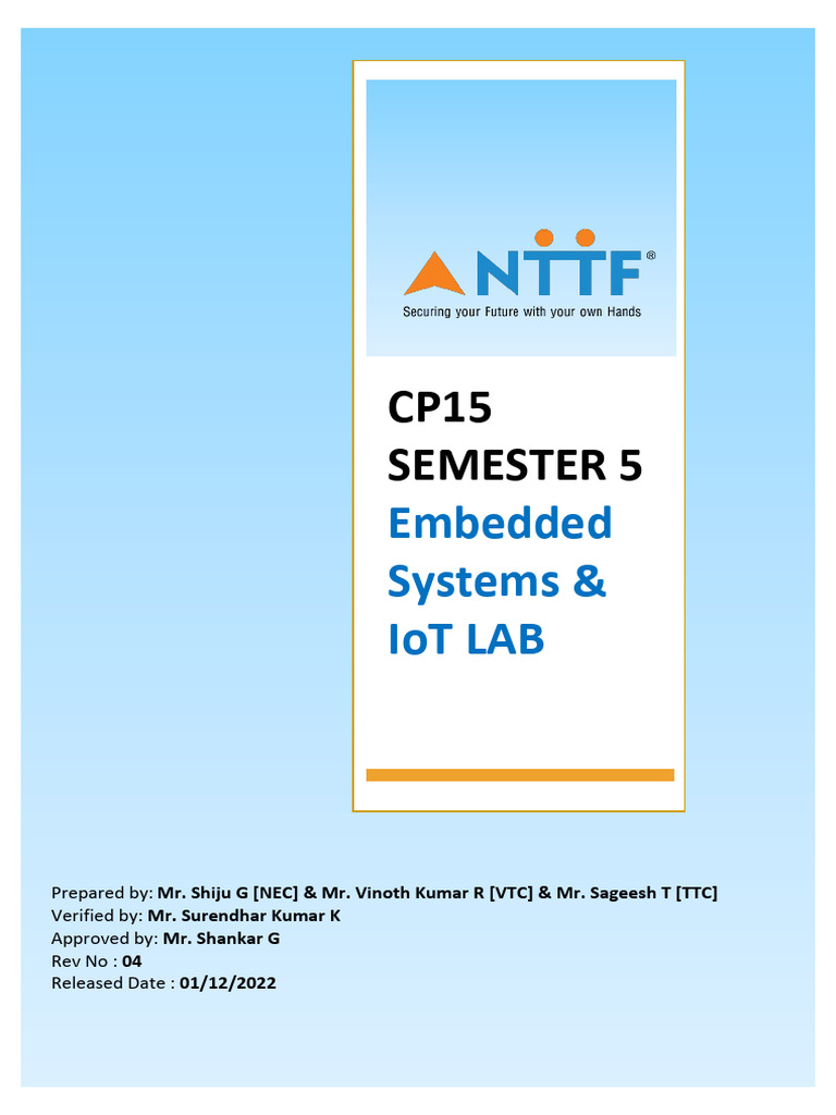 Embedded Systems & IoT Lab Guide | PDF | Computer Networking | Computer ...