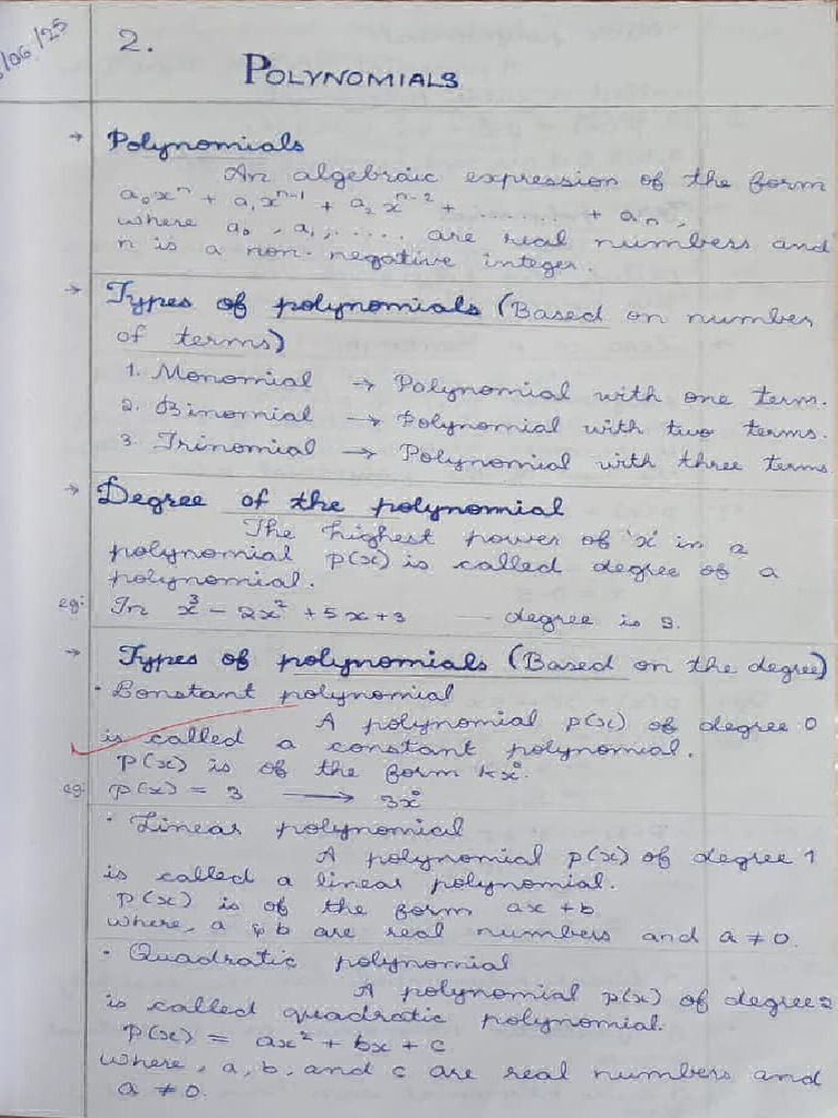 Polynomial Concepts and Solutions | PDF