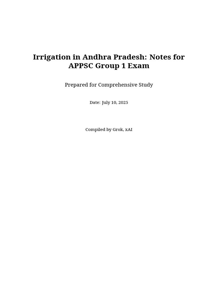 Irrigation Systems in Andhra Pradesh | PDF | Irrigation | Environment