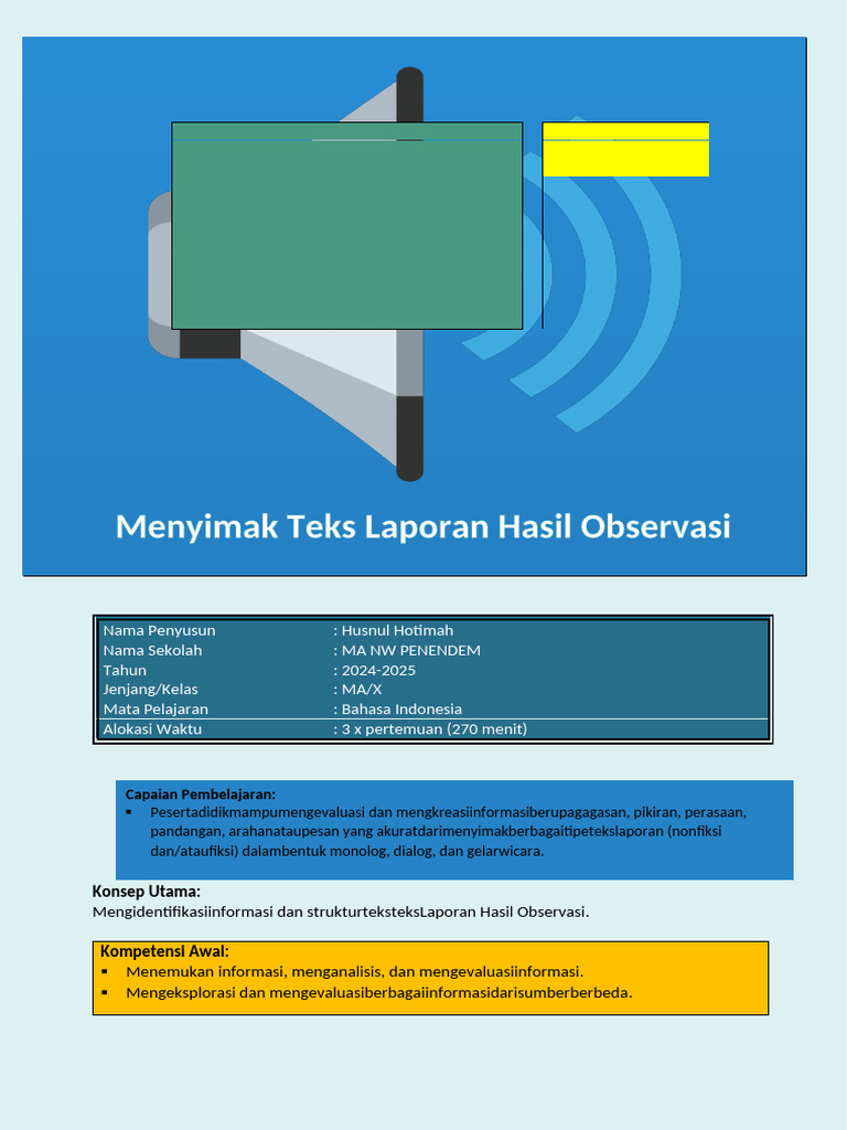 Modul Ajar Kombi Klas X Bab 1 LHO | PDF