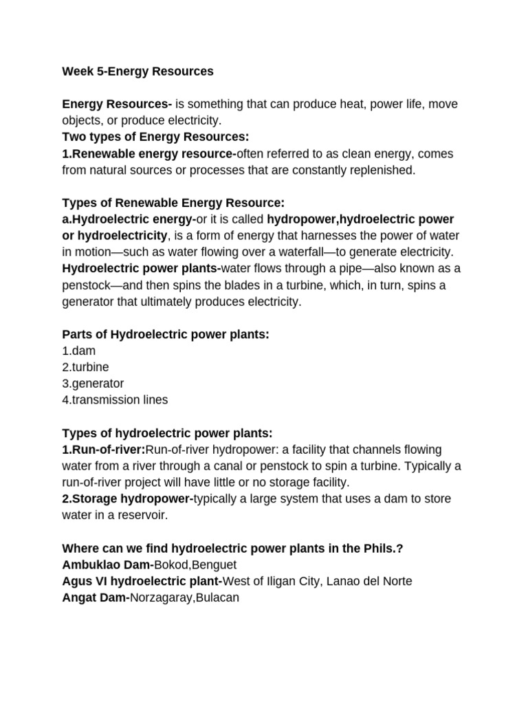 Lecture - Week 5 Energy Resources | PDF | Power Station | Solar Power
