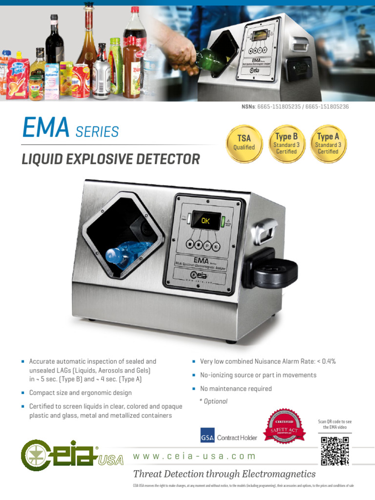 CEIA EMA Liquid Explosive Detector | PDF