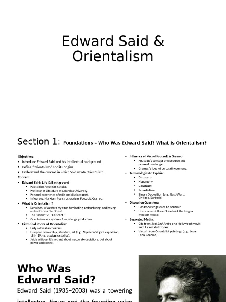 Edward Said's Orientalism Explained | PDF | Orientalism | Orientalism ...