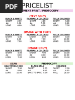 Photocopy Rate List | PDF | Art