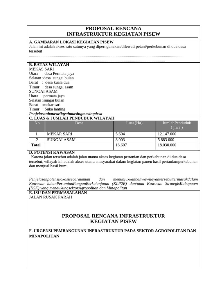 PROPOSAL RENCANA Pisew Selesai | PDF