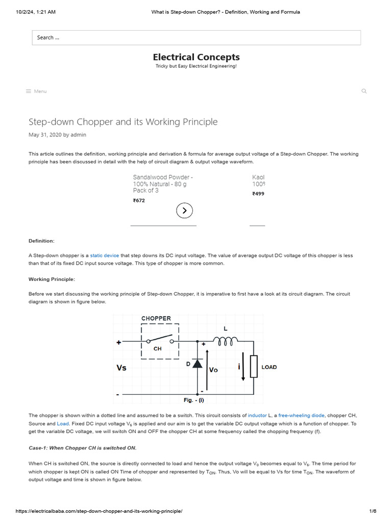What Is Step-Down Chopper - Definition, Working and Formula | PDF ...