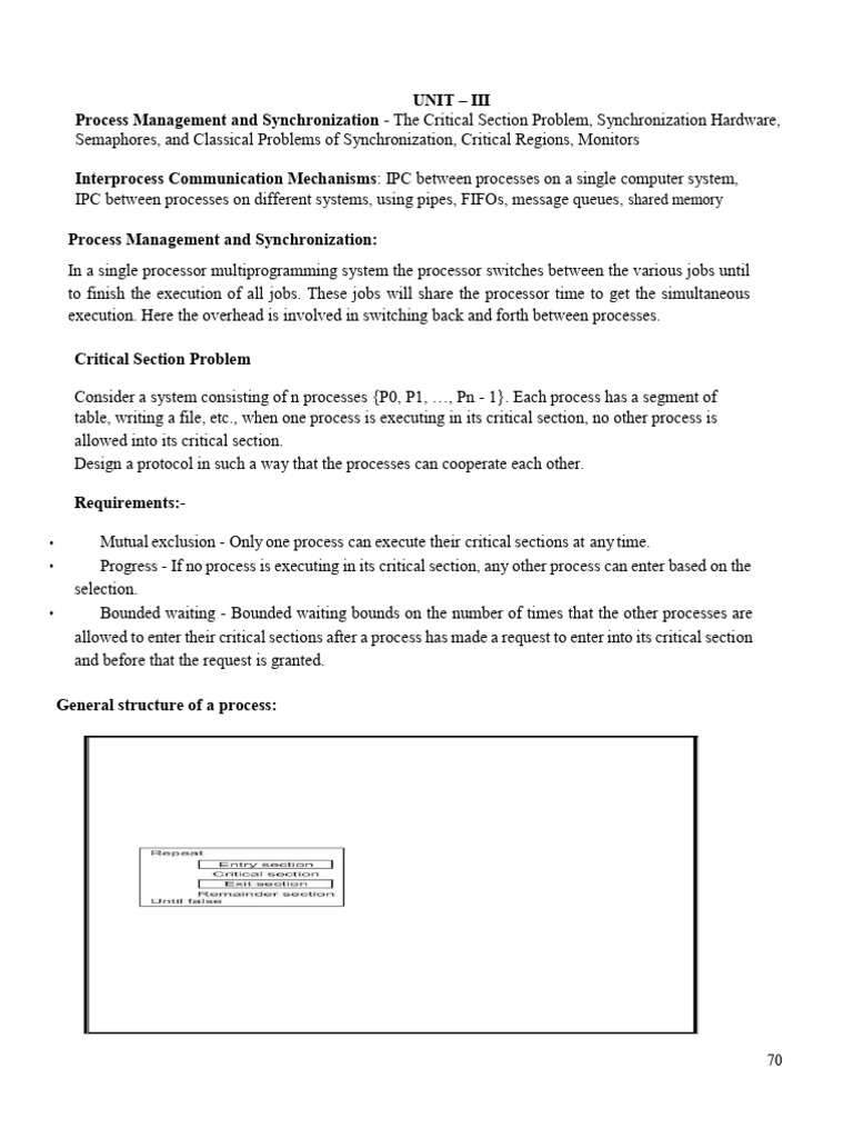 Process Management and Synchronization | PDF | Process (Computing) | Operating System