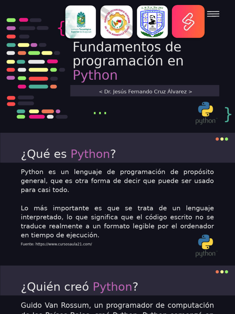 Fundamentos de Python Primera Sesión | PDF