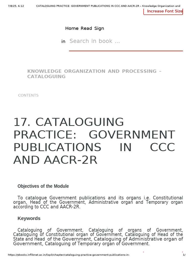 Cataloguing Practice - Government Publications in CCC and Aacr-2r ...
