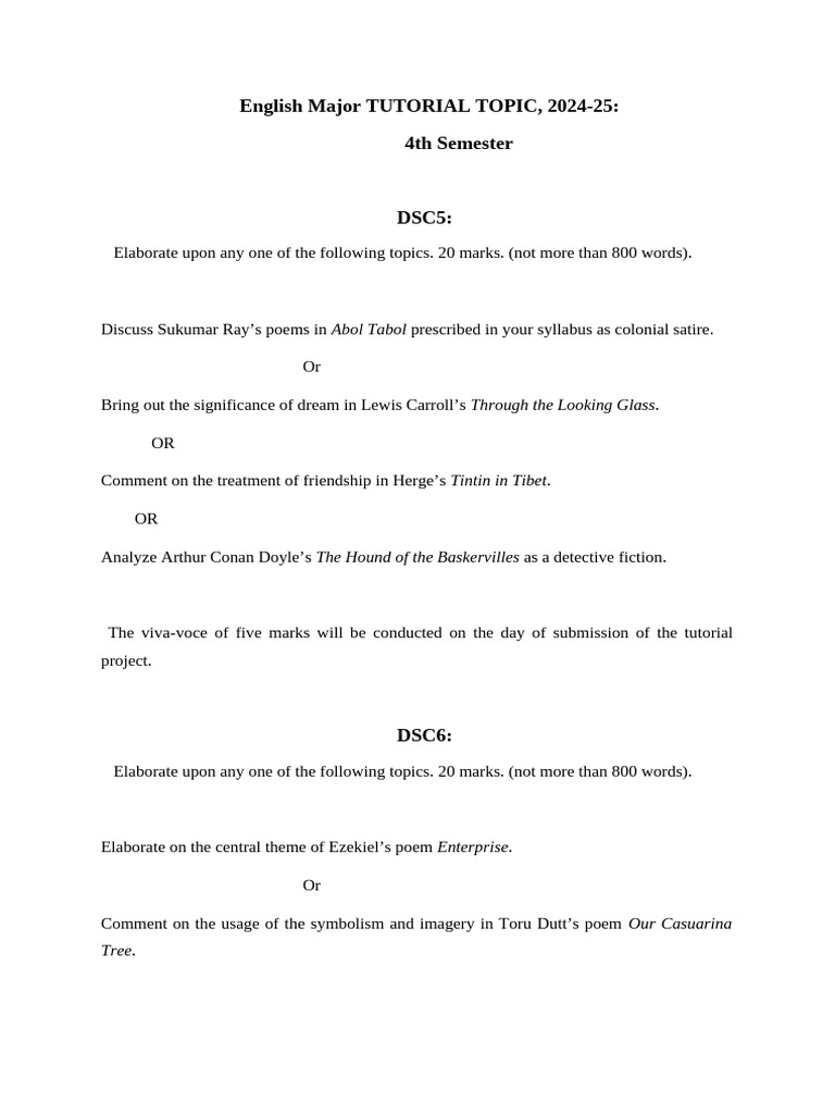 Tutorial Topic MEGN, 4th Sem, 2024-25 | PDF