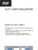 Slit Lamp Examination Techniques Guide | PDF | Cornea | Light