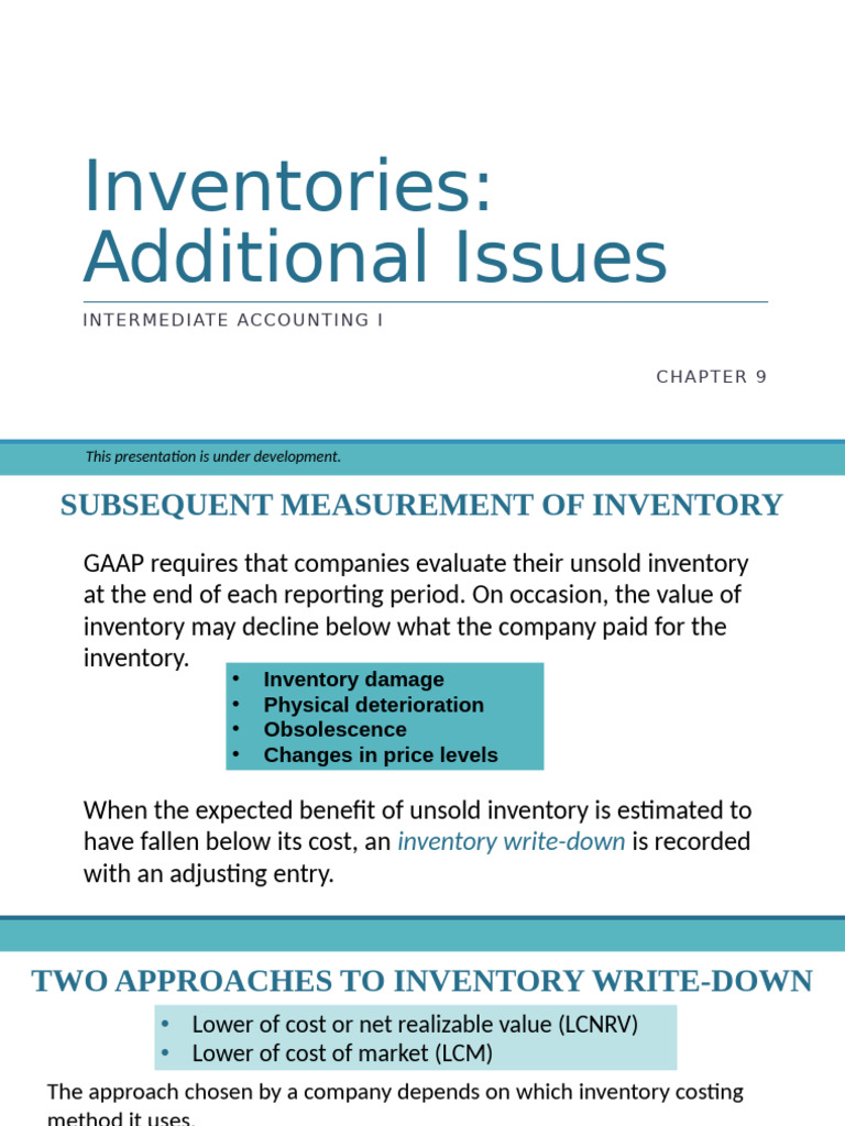 Chapter 9 Est Inventory2!11!27 17 | PDF | Cost Of Goods Sold | Inventory