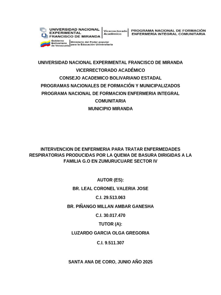 Tesis Leal y Piñango 2025 | PDF | Enfermería