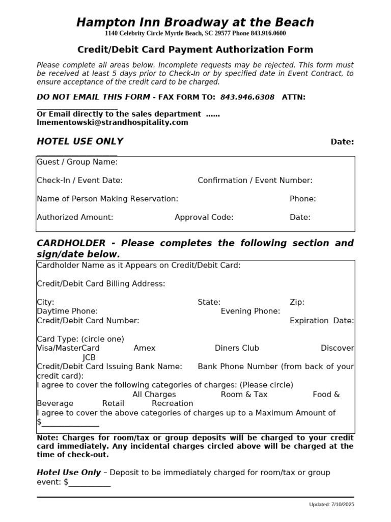 Credit Card Authorization Form | PDF | Credit Card | Debit Card
