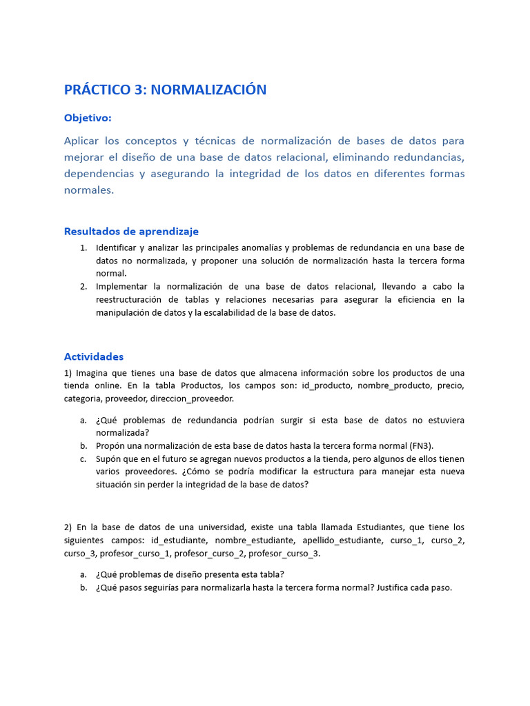 TP3 - Normalización | PDF
