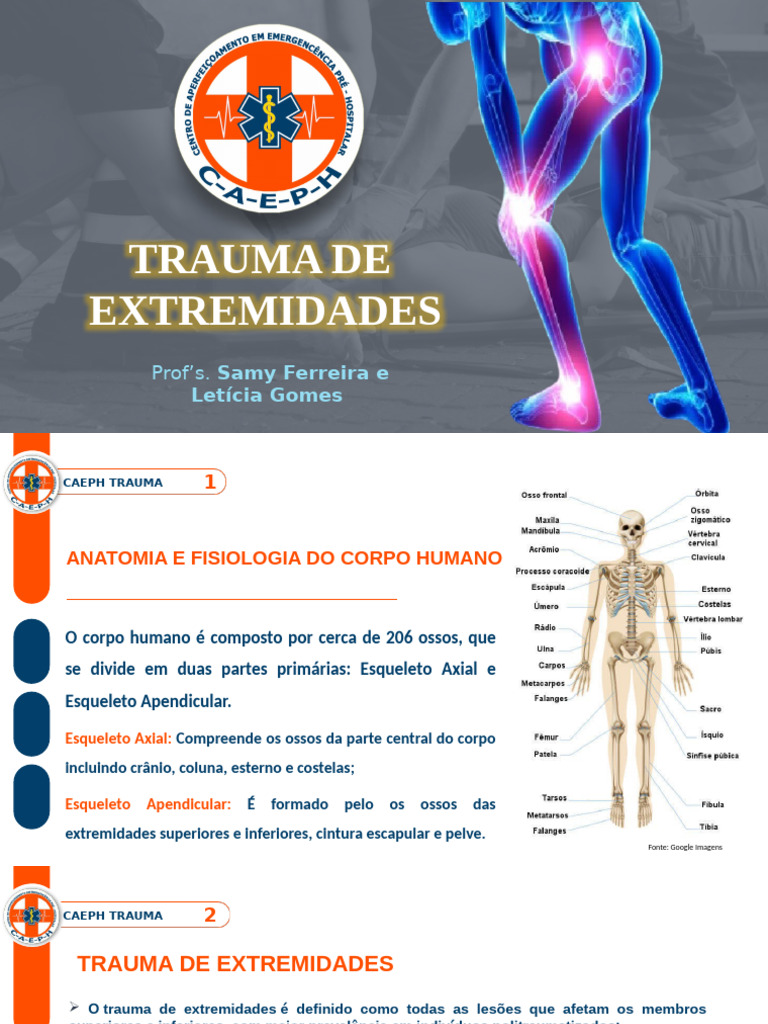 Trauma de Extremidades: Tipos e Cuidados | PDF | Esqueleto | Dor