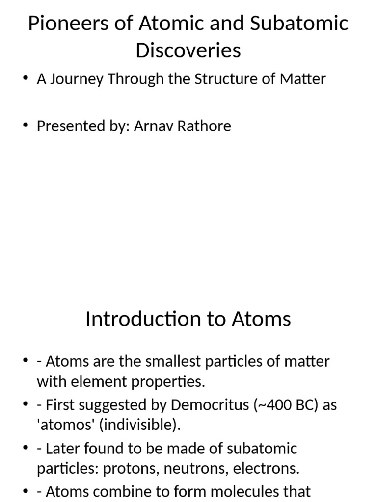 Atomic Discoveries Presentation | PDF
