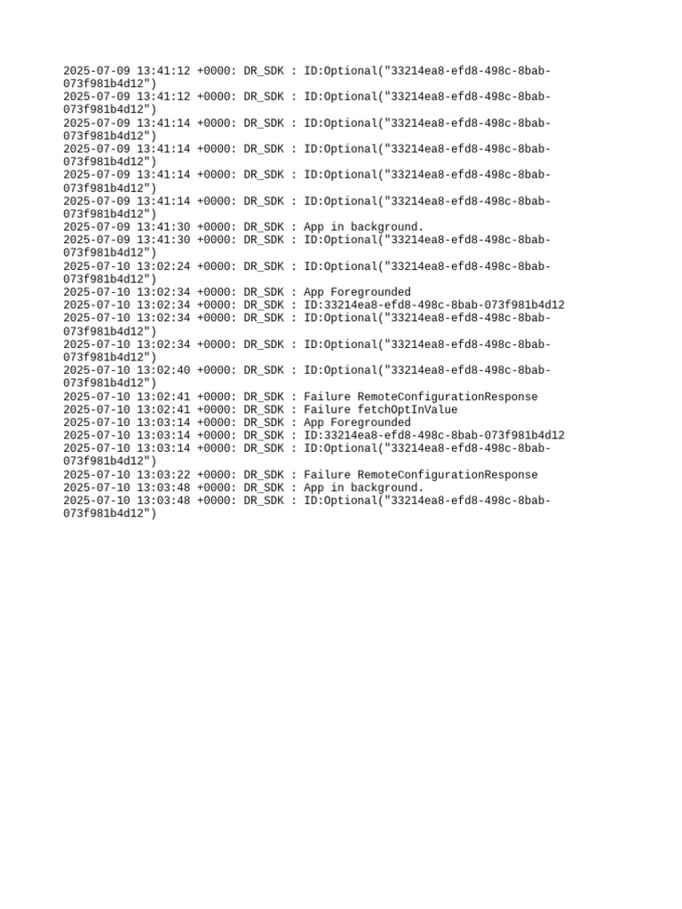 Digital Reef SDKLog | PDF