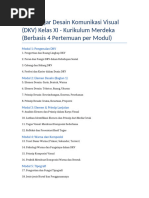Modul Ajar DKV Kelas XI Kurikulum Merdeka | PDF