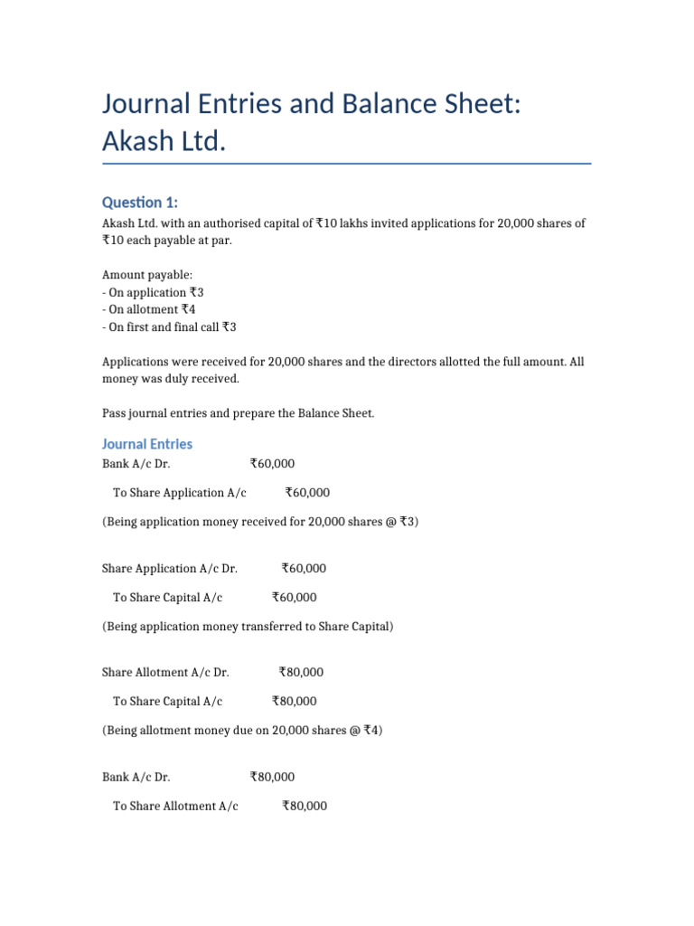 Accouting For Shares | PDF