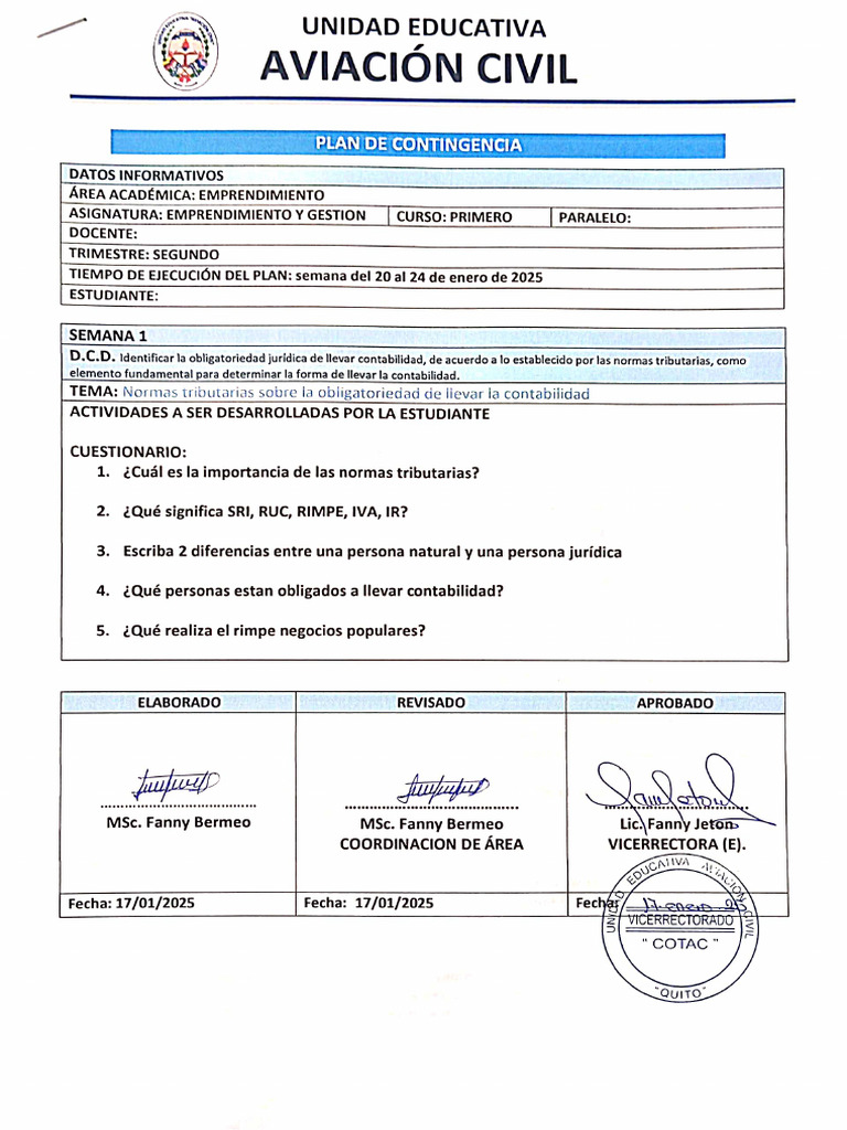 Ficha 1ro. Emprendimiento | PDF