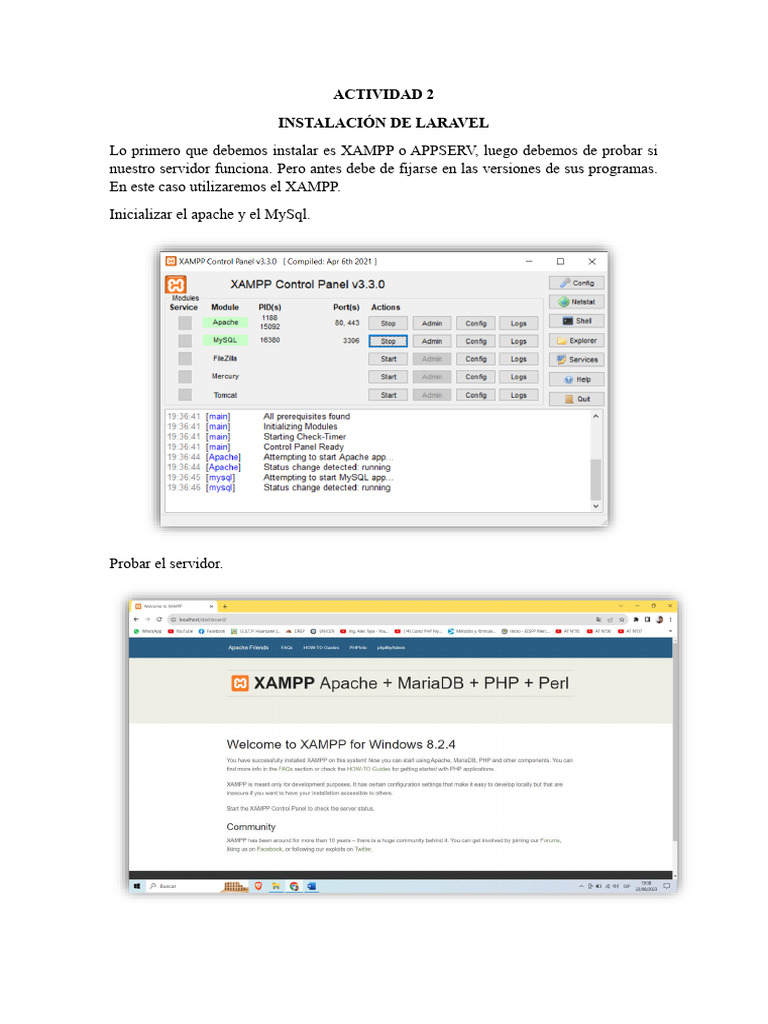 Actividad 02 - Instalación de Laravel | PDF | Php | Software