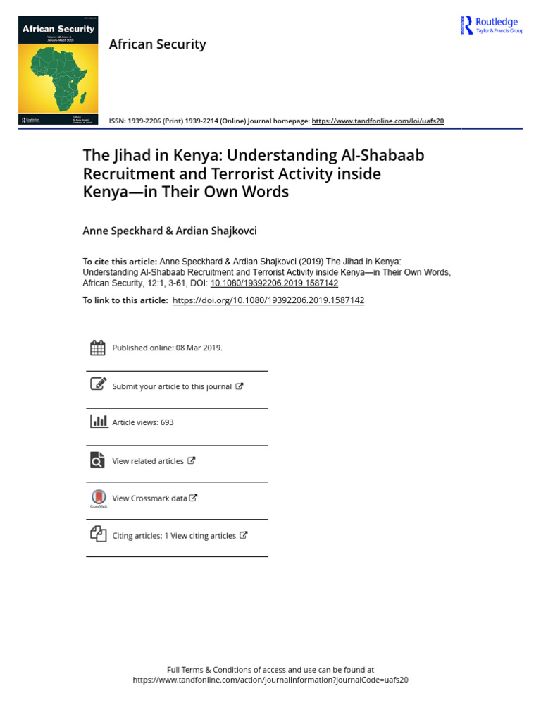 The Jihad in Kenya Understanding Al Shabaab Recruitment and Terrorist ...