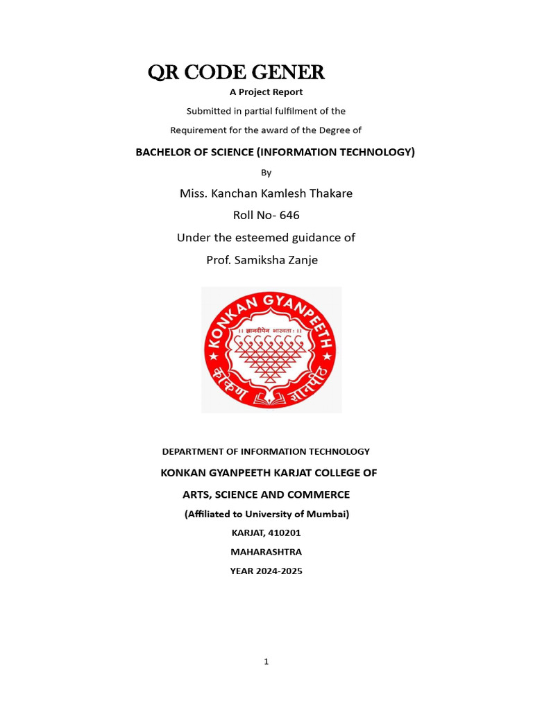 Final QR Code Generator Project Ty Kanchan | PDF | Java (Programming ...