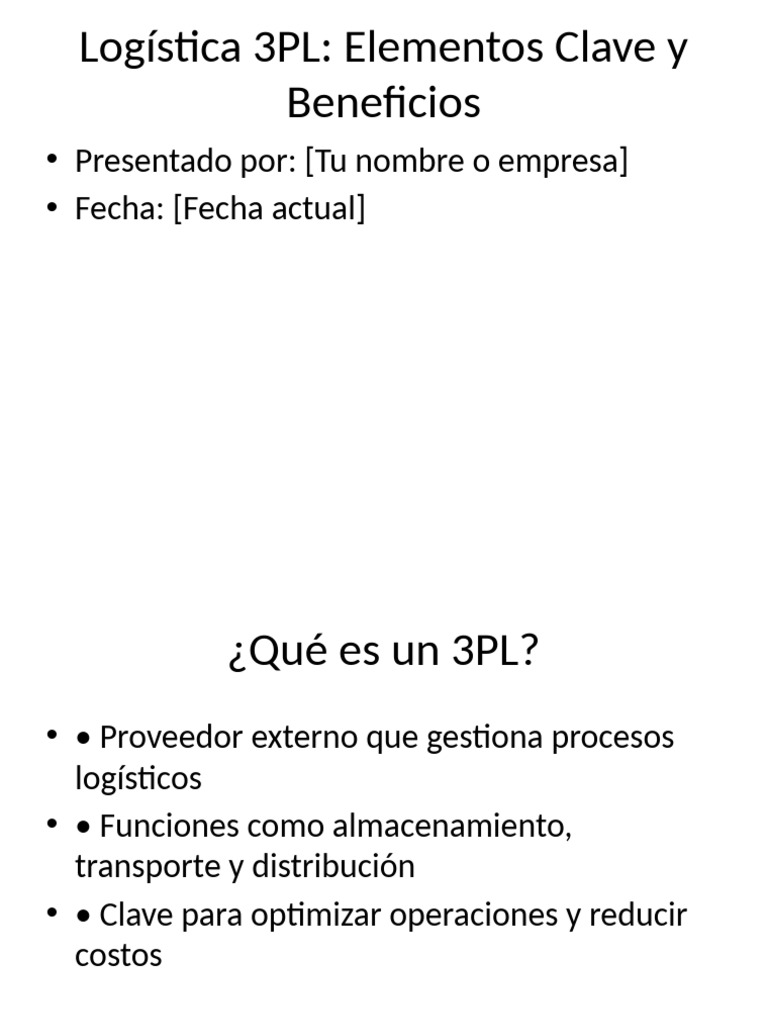 Presentacion 3PL Elementos Clave | PDF