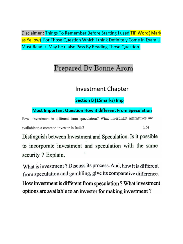 Sapm Important For Exam | PDF