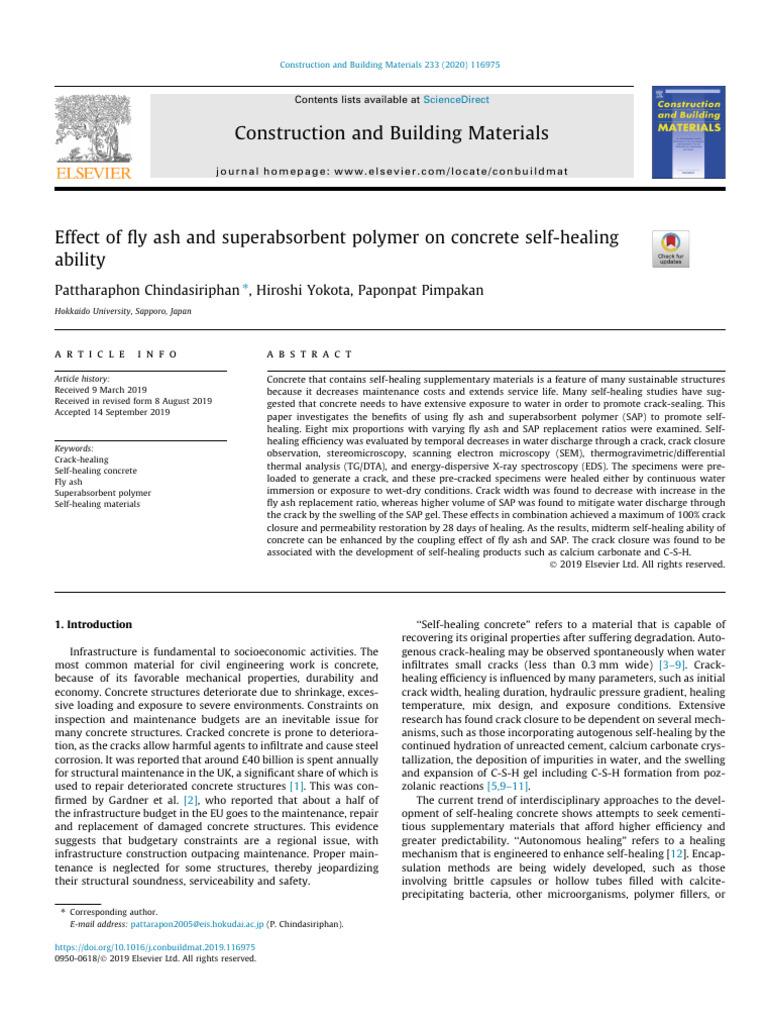 Effect of Fly Ash and Superabsorbent Pol | PDF | Concrete | Cement