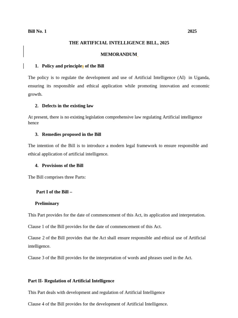 Artificial Intelligence Bill Draft | PDF | Artificial Intelligence | Intelligence (AI) & Semantics