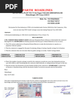 Declaration Under Section 194C 6 For Non Deduction of TDS | PDF