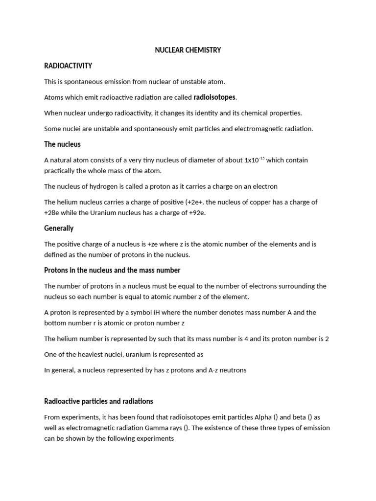 Nuclear Chemistry, Polymers and Mechanics | PDF | Atomic Nucleus | Radioactive Decay